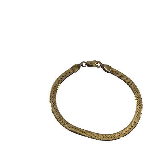 Unbranded | Jewelry | Vintage 8s Gold Tone Braided Flat Chain Bracelet ...